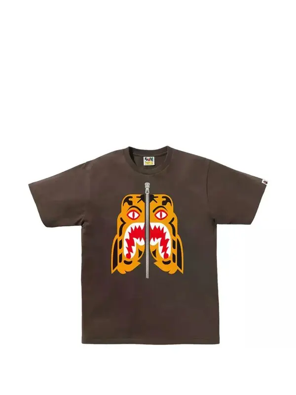 A BATHING APE Tiger-print T-shirt - Brown