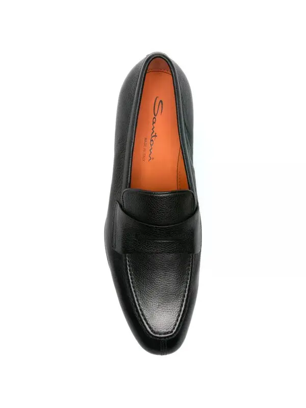 Santoni Adrian Grained-leather Loafers