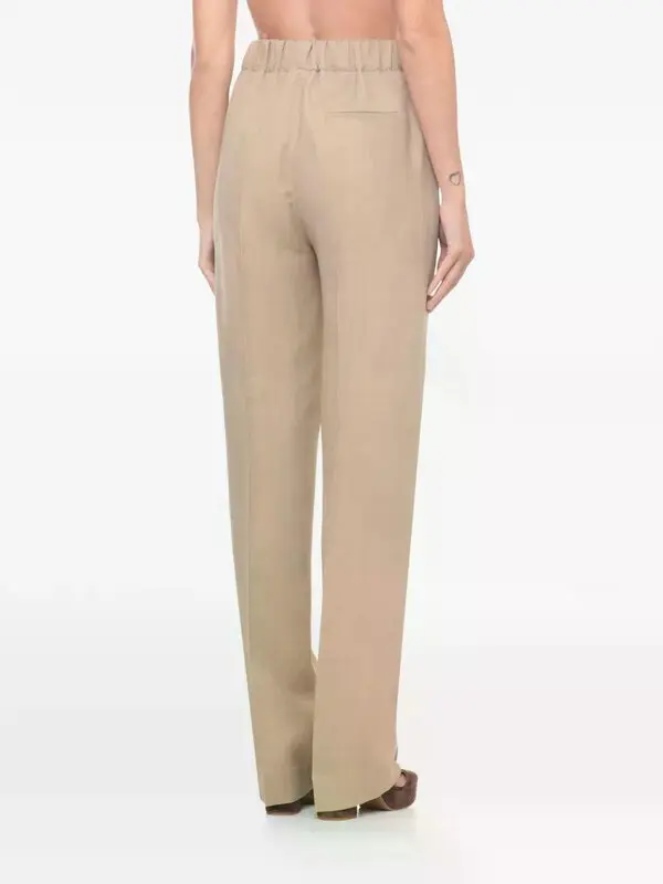 Antonelli Firenze Drawstring Waist Pressed Crease Trousers - Neutrals