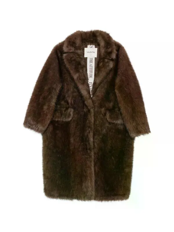 VALENTINI 1972 Faux Fur Notched Lapel Coat