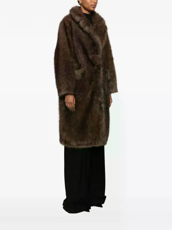 VALENTINI 1972 Faux Fur Notched Lapel Coat