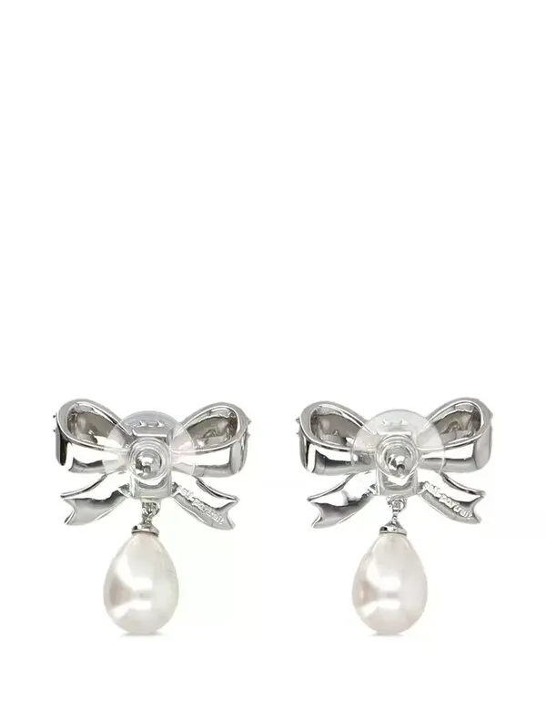 SELF-PORTRAIT Crystal Embellished Bow Earrings