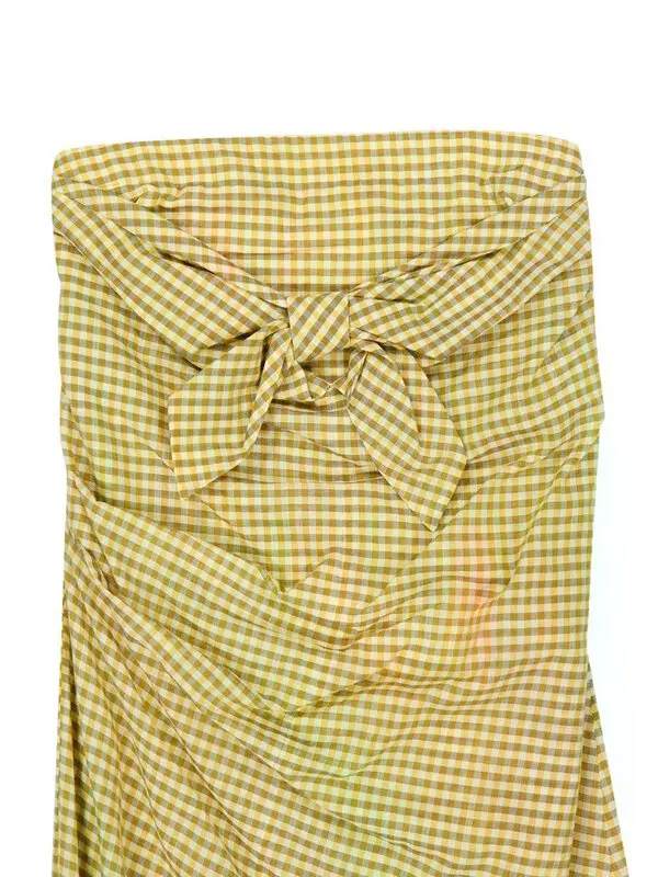 Auralee Gingham Check Asymmetric Dress