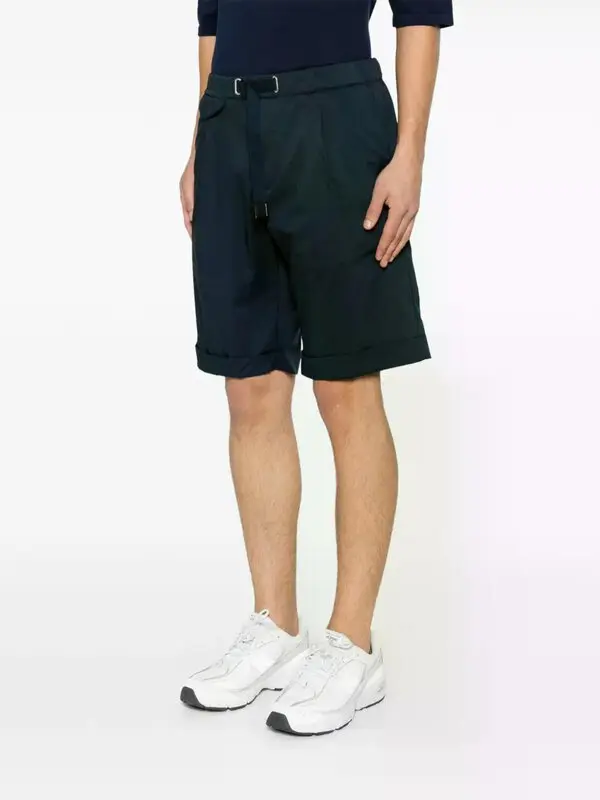 WHITE SAND Belted Pleated Shorts