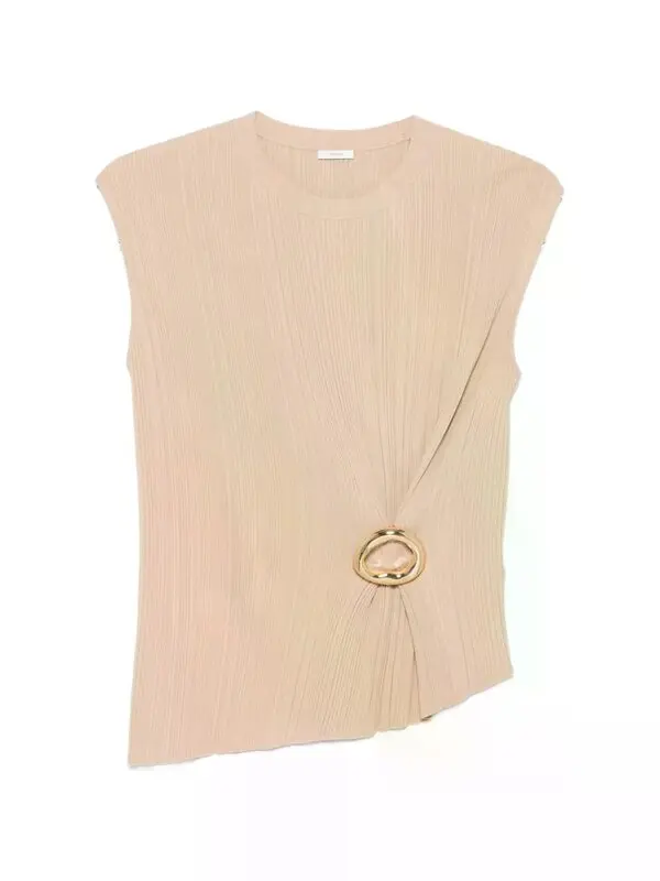 JOSEPH Pleated Ring-detail Sleeveless Top - Neutrals