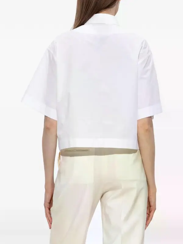 Kenzo Cropped Logo Embroidered Shirt