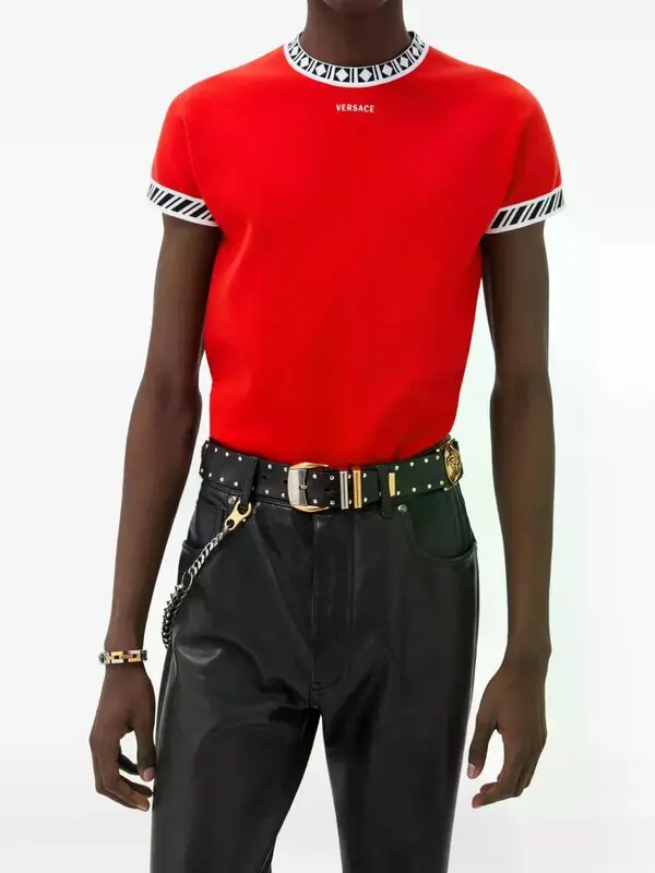 Versace Cotton Knit T-shirt - Red