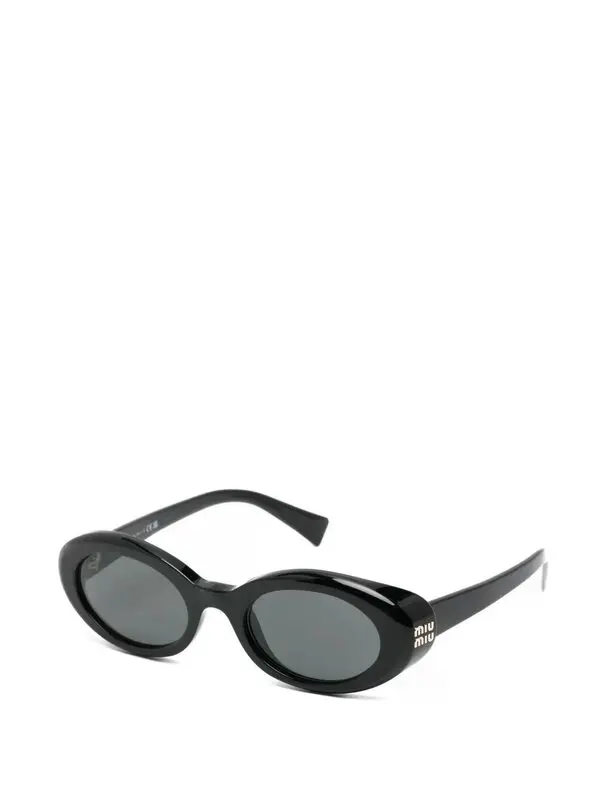 Miu Miu Oval Sunglasses With Logo Plaque