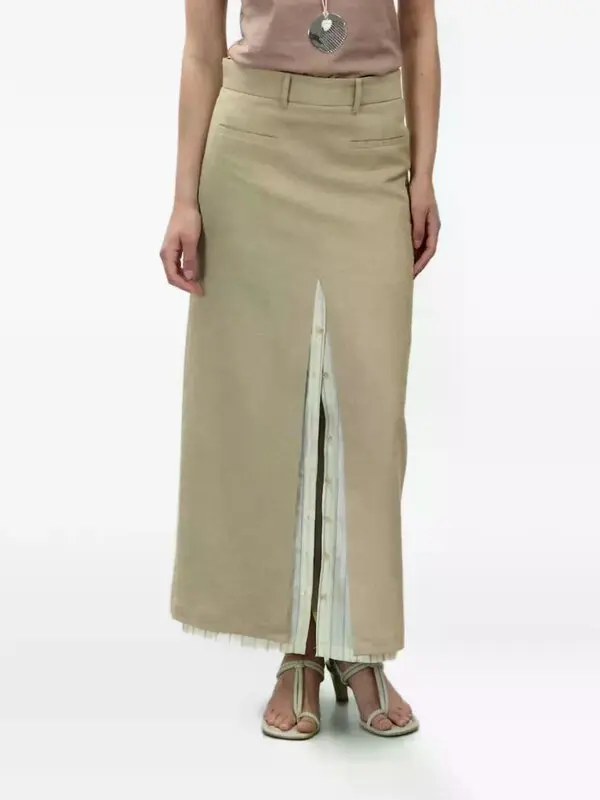 ALYSI Layered Maxi Skirt With Front Slit