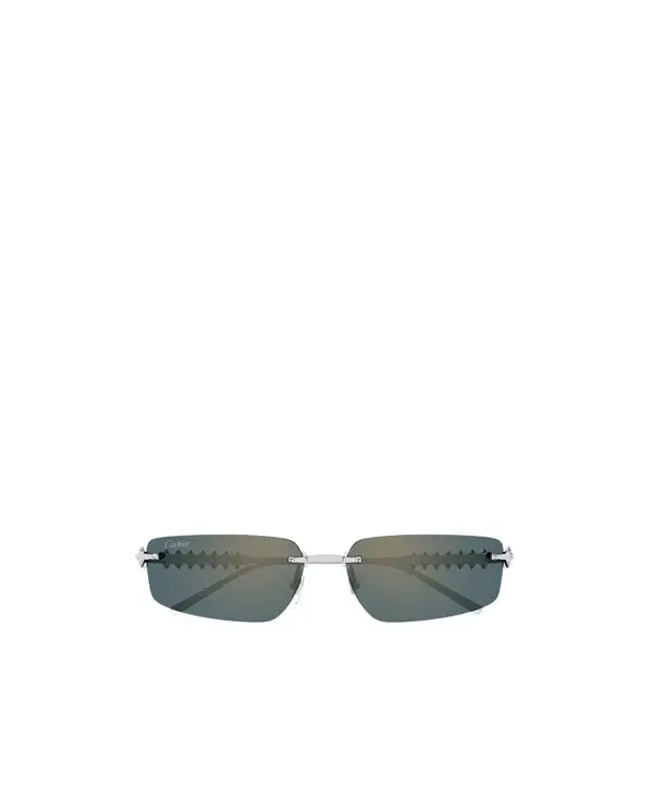 Cartier Studded Rimless Rectangle Sunglasses - Gray