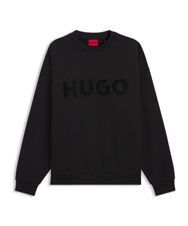 Hugo Boss Oversized-fit Crewneck Sweatshirt With Logo