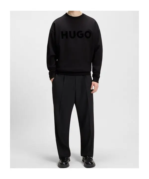 Hugo Boss Oversized-fit Crewneck Sweatshirt With Logo