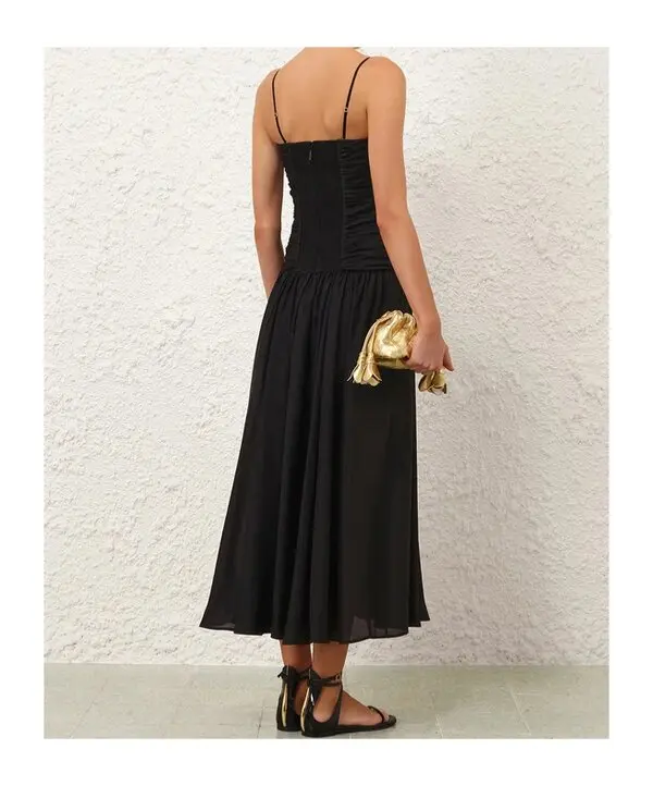 Zimmermann Aster Scarf Midi Dress - Black