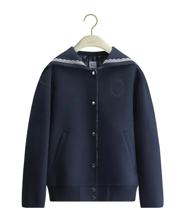 Dior Médaillon Zipped Jacket With Sailor Collar - Black