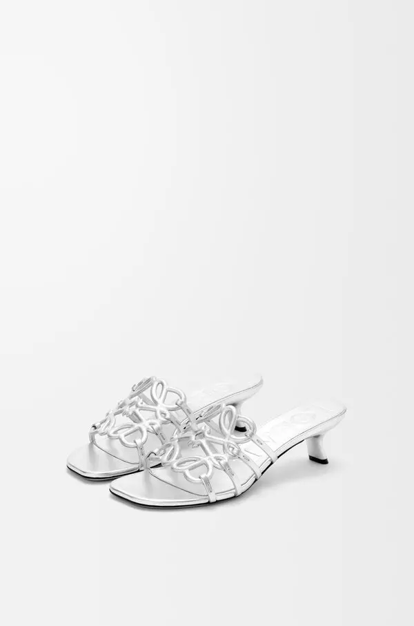 Loewe Anagram Petal Heeled Sandals - White