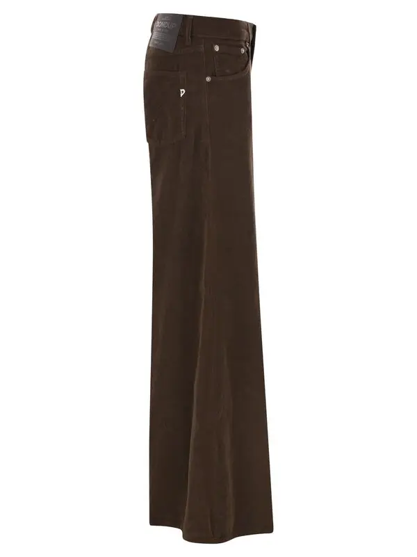 DONDUP Marlen Wide-leg Velvet Pants