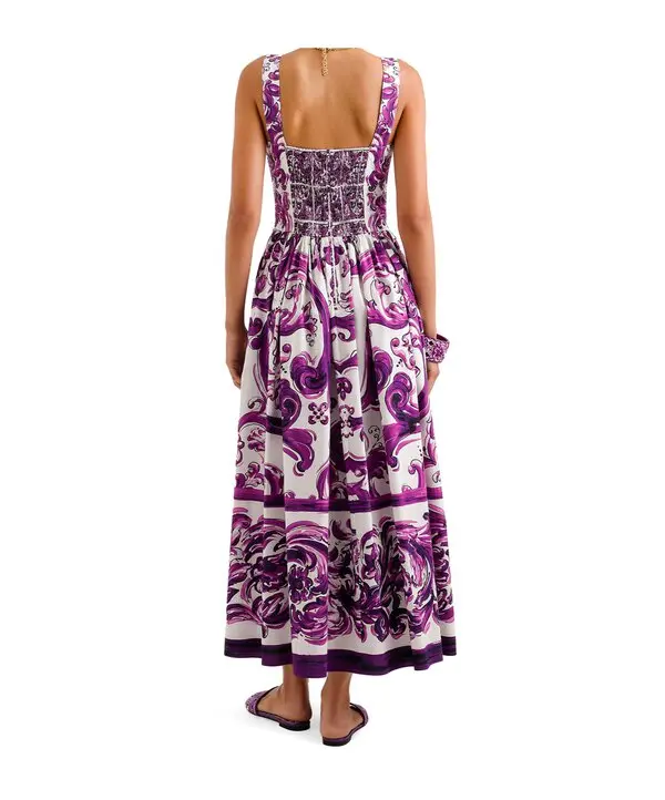 Dolce & Gabbana Sleeveless Graphic Print Midi Dress