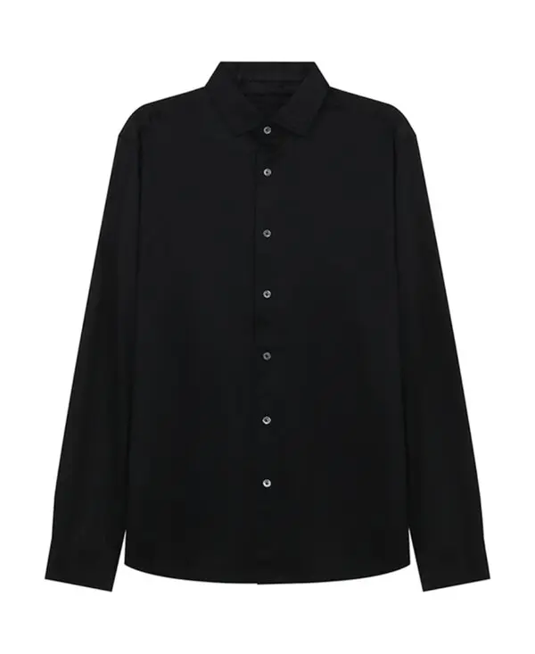 Emporio Armani Curved Hem Buttoned Shirt - Black