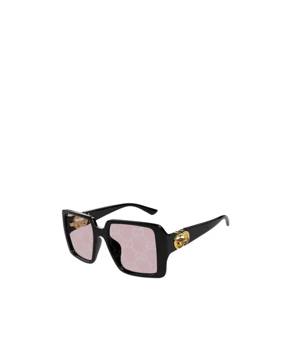 Gucci Square Frame Sunglasses With Logo Detail - Black