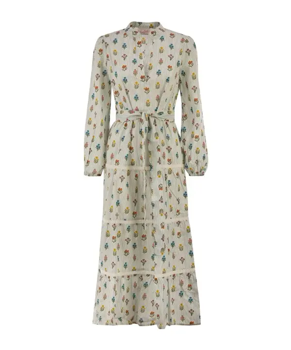 MC2 SAINT BARTH Belted Floral Printed Midi Dress - No