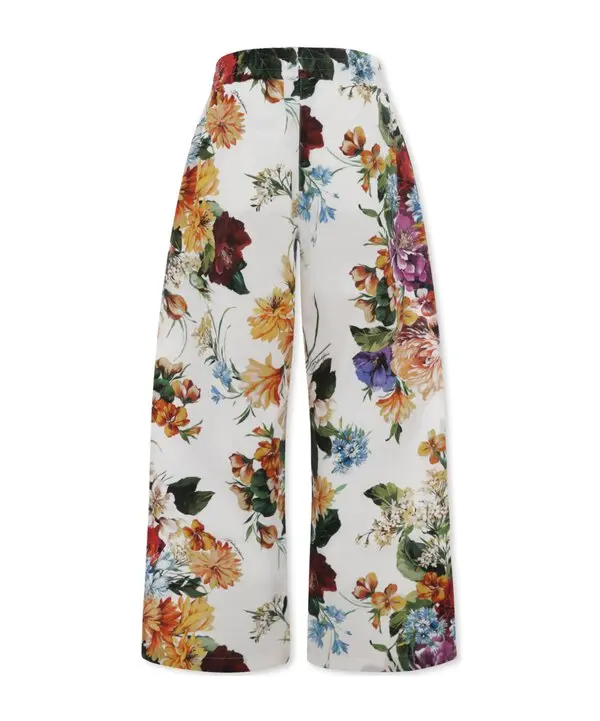 Dolce & Gabbana Floral Print Cotton Trousers