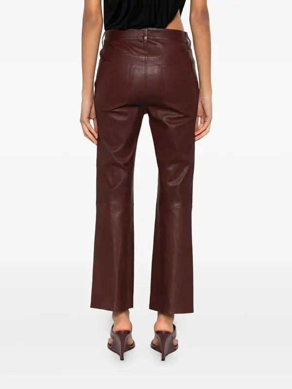 FRAME Reboot Crop Leather Trousers - Red
