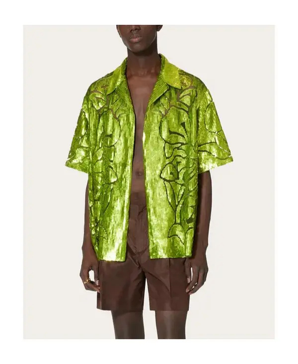 Valentino Garavani Sequin Embellished Button-up Shirt