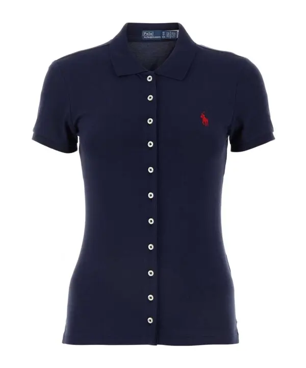 Polo Ralph Lauren Button-front Polo T-shirt - Navy
