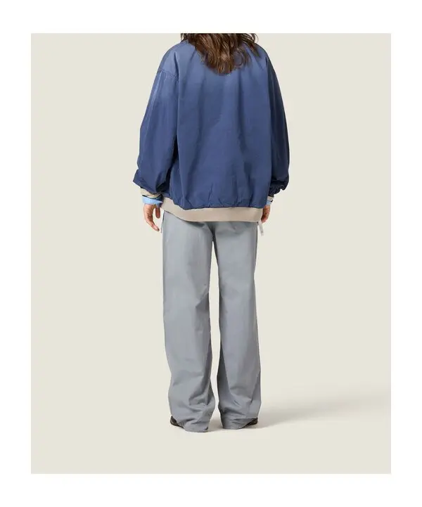 Miu Miu Garment-dyed Twill Pants - Gray