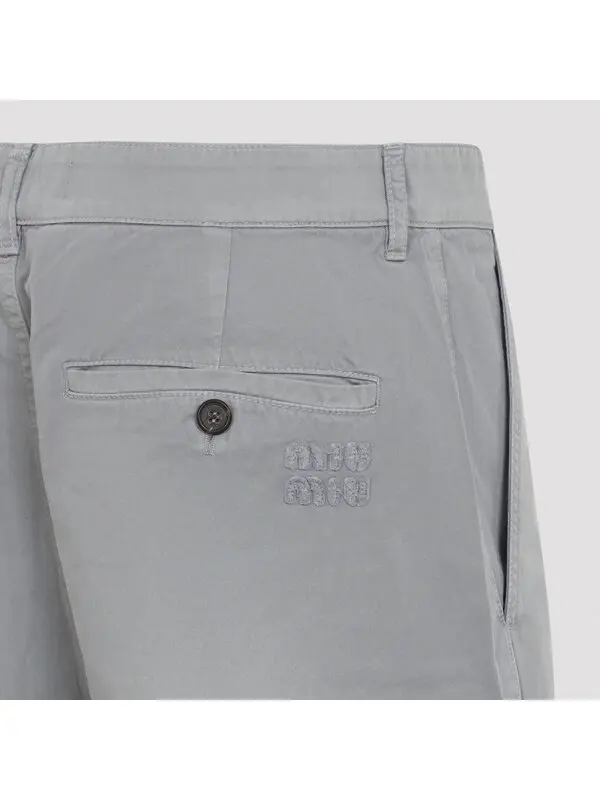 Miu Miu Garment-dyed Twill Pants - Gray