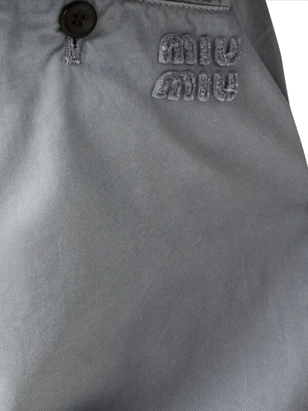 Miu Miu Garment-dyed Twill Pants - Gray
