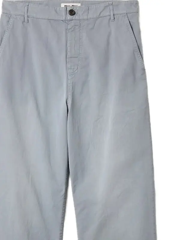 Miu Miu Garment-dyed Twill Pants - Gray
