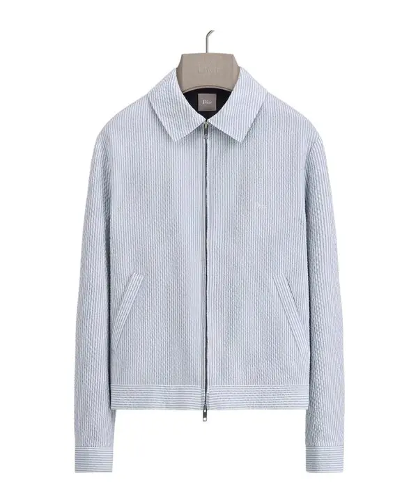 Dior Long-sleeved Casual Jacket With Zipper Closure - Light Blue