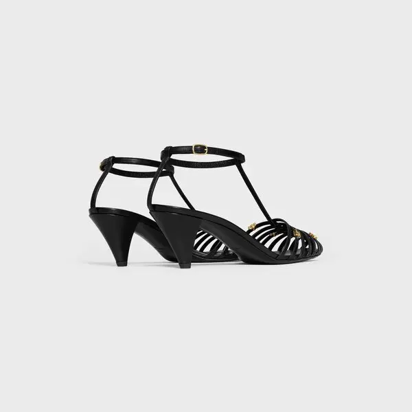 Celine Cage Heeled Sandal In Goatskin