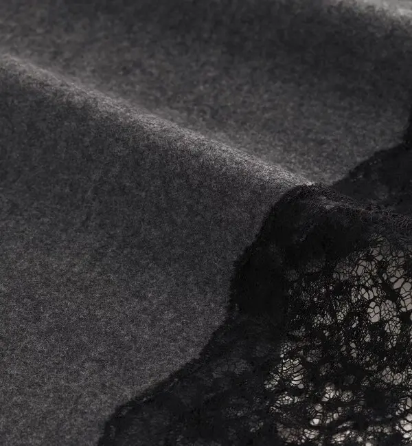 Dior Mid-length Wool-cashmere Flannel Skirt With Lace Hem