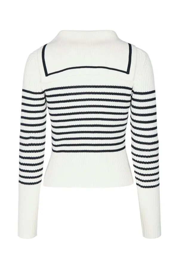 Dior Sailor Collar Striped Knit Sweater