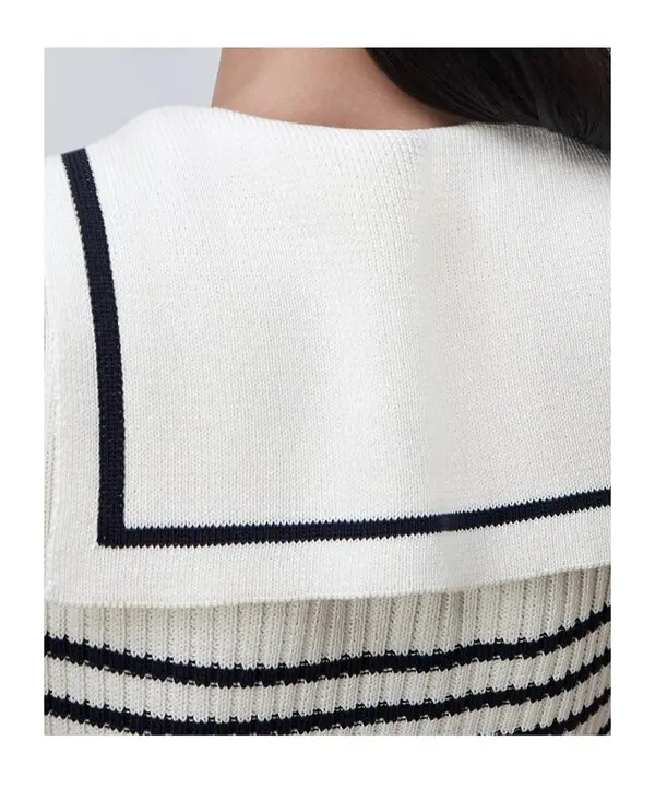 Dior Sailor Collar Striped Knit Sweater