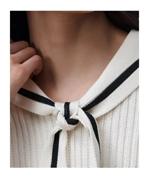 Dior Sailor Collar Striped Knit Sweater