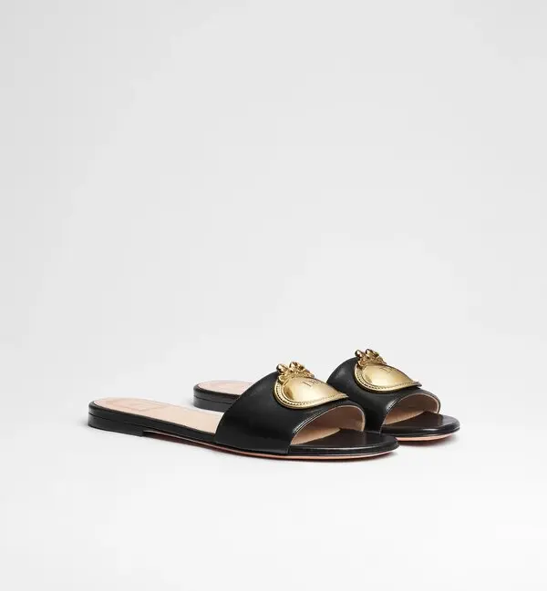 Dior Medaillon Buckle Slide Sandals