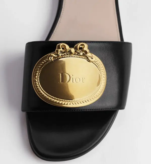 Dior Medaillon Buckle Slide Sandals