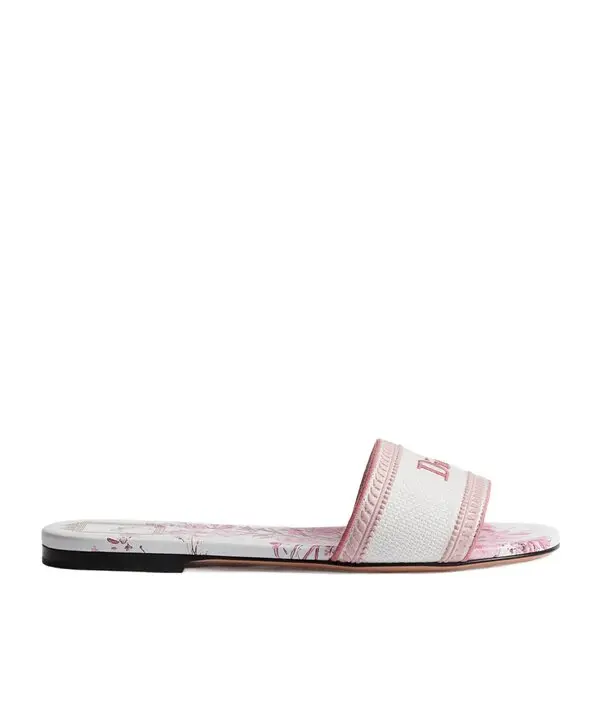 Dior Riviera Dway Slide Sandals - White