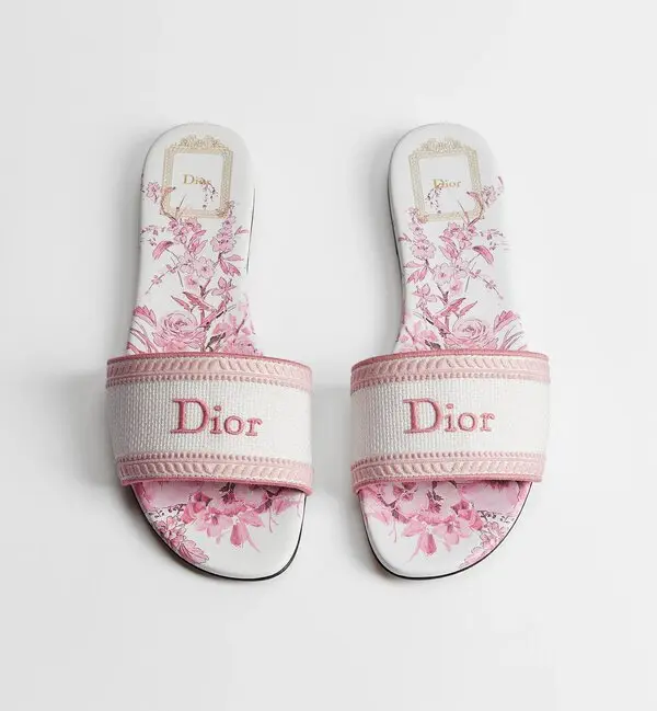 Dior Riviera Dway Slide Sandals - White