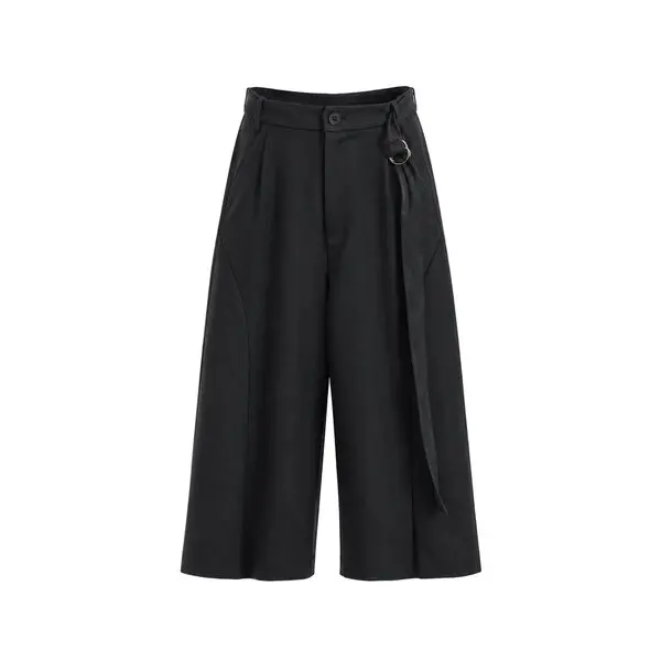 MUTE BY JL Cropped Wide Leg Pants With Belt