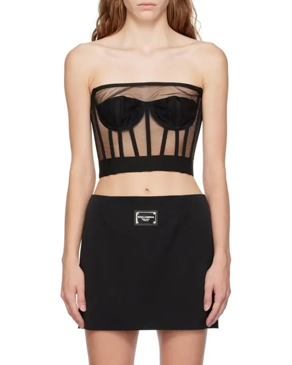 Dolce & Gabbana Cropped Boned Bodice Tank Top