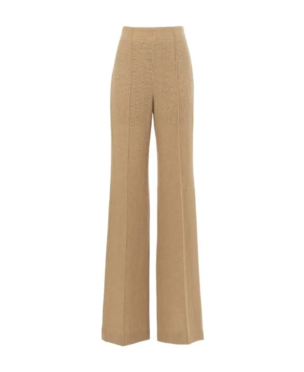 Chloé Wide-legged Wool Trousers - Nude