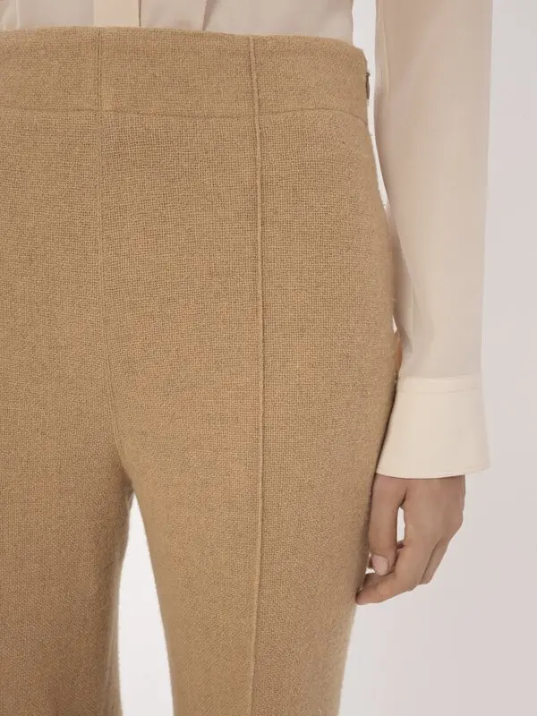 Chloé Wide-legged Wool Trousers - Nude