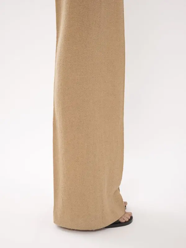 Chloé Wide-legged Wool Trousers - Nude