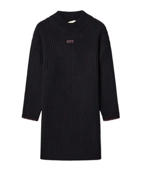 Off-White Off Stamp Ribbed Knit Dress