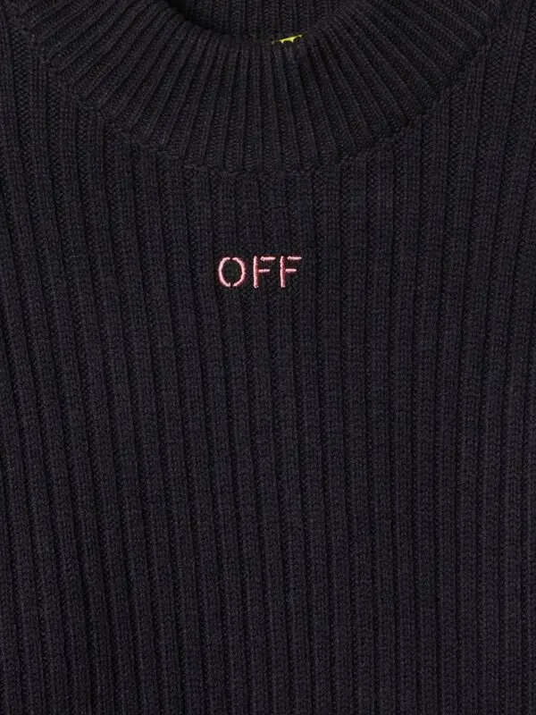 Off-White Off Stamp Ribbed Knit Dress