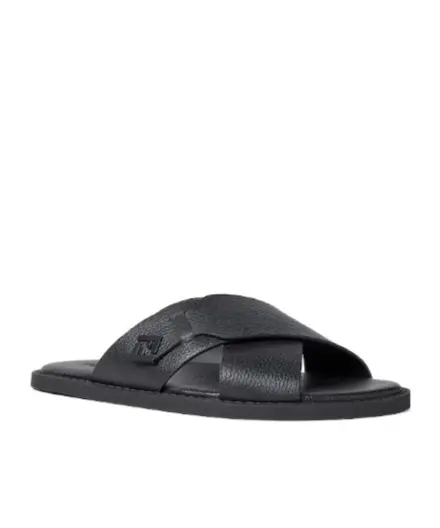 Fendi Squared Ff Leather Slides